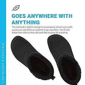 Xero Shoes Ashland Women’s Fall Boots, Vegan Casual Boots with a Soft Hemp Upper and a Cozy Faux Shearling Collar - Black, Size 8