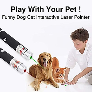 3 Pack Cat Laser Pointer Toys for Indoor Cats Dogs Kitten, Long Range Mice and Kitten Interactive Pointer