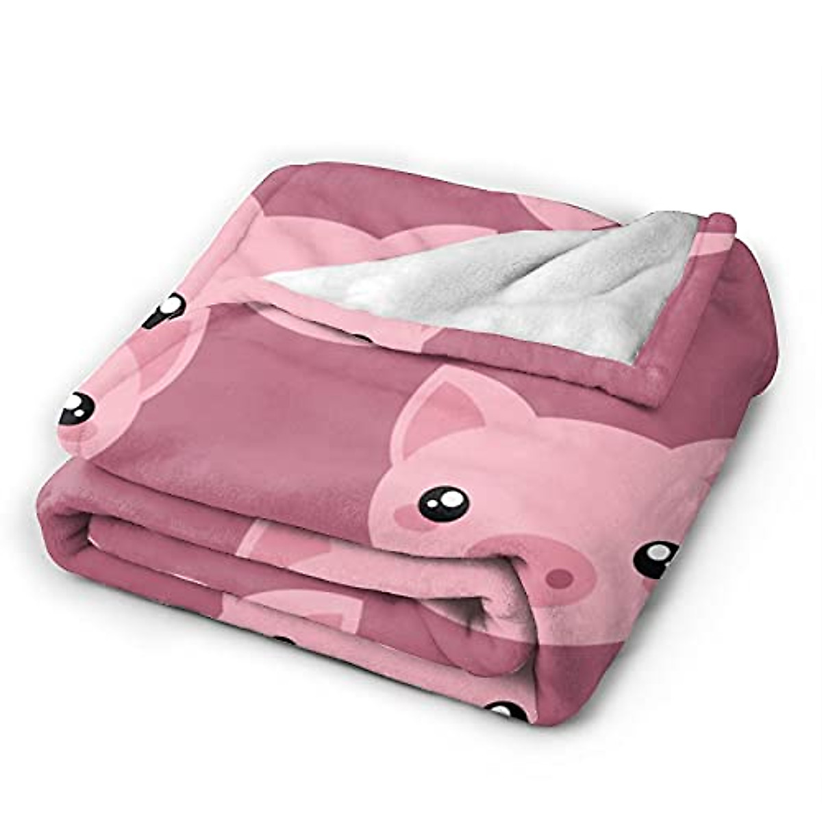 Gadimen Cute Cartoon Pig Flannel Fleece Throw Blanket, Super Soft Lightweight Blankets for All Season, Fleece Blankets for Couch/Bed, Fuzzy Plush Blanket for Home Decorations 50x40 inches