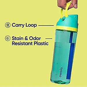 Owala FreeSip Clear Tritan Plastic Water Bottle with Straw, BPA-Free Sports Water Bottle, Great for Travel, 25 Oz, Very, Very Dark