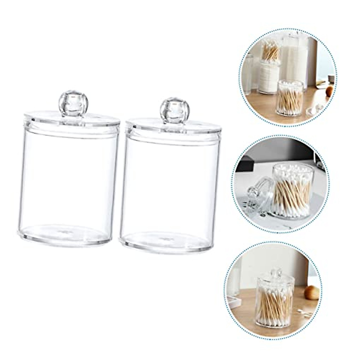 Holibanna 2pcs Box Cotton Ball Storage Box Cotton Round Holder Makeup Organizer Box Jewelery Organzer Bathroom Organizers Jar Sundries Storage Box Desktop Organizer Storage Case Ps Set