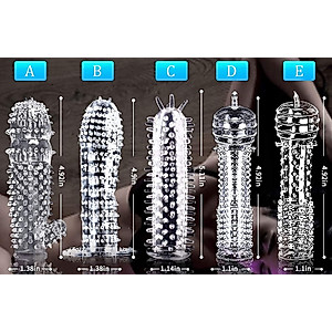 Transparent New Threaded mace Condom Male Condom Adult Lock fine Ring Extended Sleeve Crystal Sleeve 5pcs