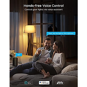 Govee Smart Light Bulbs, Wi-Fi and Bluetooth Light Bulbs, Works with Alexa & Google Assistant, 9W 60W Equivalent Dimmable LED Light Bulbs, 2700K Soft Warm White LED Bulbs, No Hub Required, 1 Pack