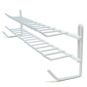 Huji Wall Mount Tie and Belt Rack Organizer, White (2 Pack)