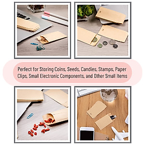 Mr. Pen- Kraft Coin Envelopes, 2.25" x 3.5", 100 Pack, Kraft Envelopes, Seed Envelopes, Small Envelopes, Gift Card Envelopes, Mini Envelopes, Key Envelopes, Seed Packet Envelopes, Stamp Envelope