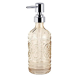 Allure Home Creation Floral Hedge 3-Piece Tinted Glass Bathroom Accessory Set Blush Pink