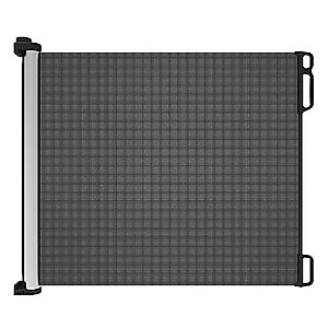 Perma Child Safety Indoor/Outdoor Deluxe Aluminum Retractable Baby Gate 39" Tall Extends to 71" Wide, Black w/Aluminum Casing