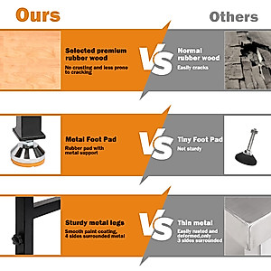 Betterhood 48" Heavy-Duty Adjustable Workbench for Garage, Rubber Wood Shop Table W/Rubber Pads, Hardwood Workstation Weight Capacity Over 2000 Lbs