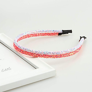 XIMA 14pcs Glitter Headbands for Girls Skinny Sparkle Hairbands Women Hair Loop Hair Accessories