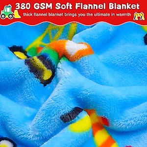 Lukeight Toddler Blanket for Boys and Girls, Plush Thick Kids Baby Blanket for Crib Stroller, Birthday Gifts for Teens (Construction, 50x60 Inches)