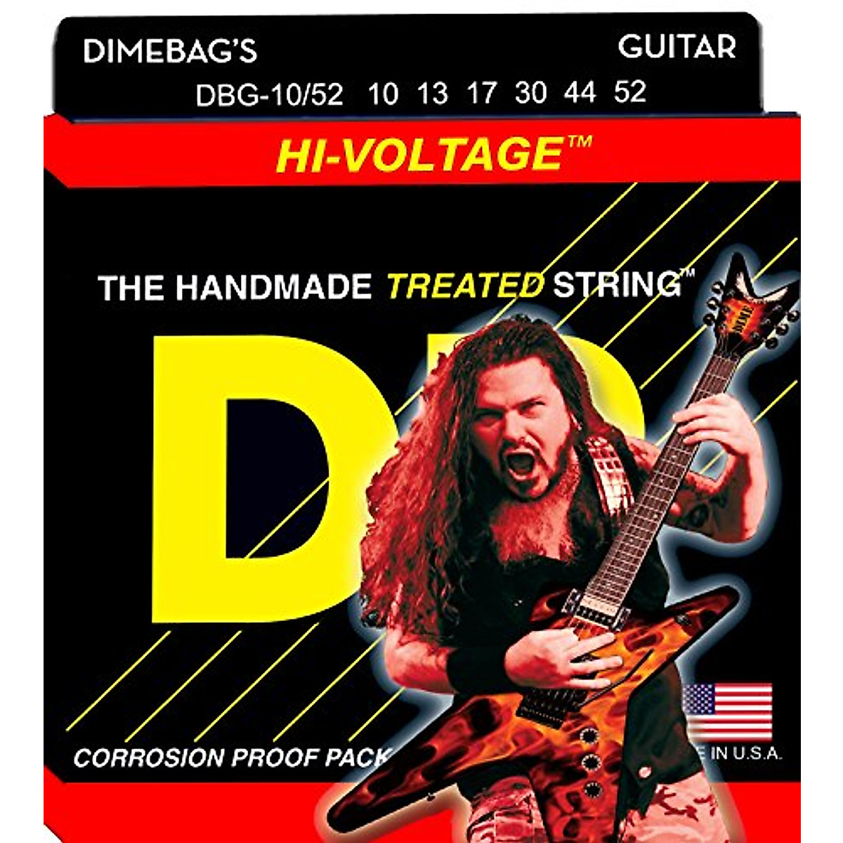 DR Strings Electric Guitar Strings, Dimebag Darrell Signature, Treated Nickel-Plated, 10-52