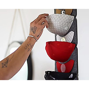 CT Design CapRack, The Original Fitted Cap Display, No Assembly Required Snapback Baseball Hat Organizer and Storage Solution, Lightweight Hat Rack for Flat Billed Caps. Dark Grey