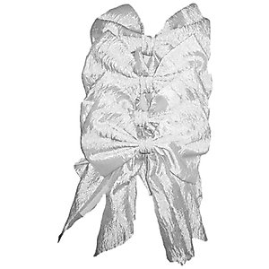 Baby Doll Bedding Crocodile Crushed Tara Round Crib Canopy Bows Set, White, 4 Piece