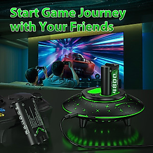 Feirsh Upgraded Rechargeable Battery Pack for Xbox Controller,2x4800mWh Xbox Rechargeable Battery Pack W/RGB Charger Station,Rechargeable Battery Pack for Xbox Series X|S,Xbox One S/X/Elite