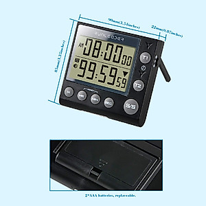 Runleader Kitchen Timer, Bakery Timer, Digital Display Cooking Timer Count Down/Count Up Timer with Magnetic Back,Independent Button,Aloud Alarm,for Cooking Learning Sport Office(Not Included battery)