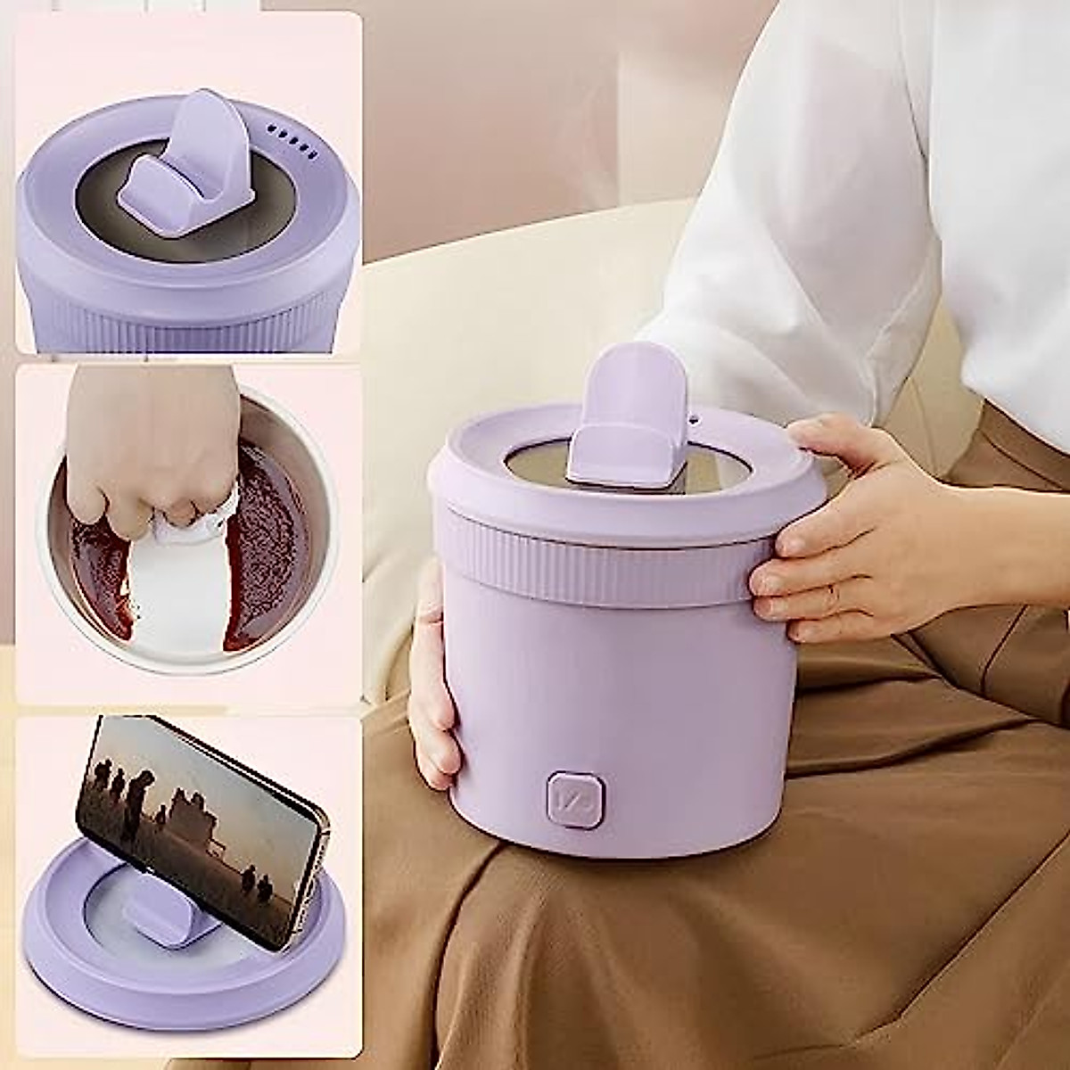 Smart Mini Electric Rice Cooker, 1L Portable Rice Cooker, Smart Control Multifunction Cooker, Travel Rice Cooker Small for 2-3 People, Food Steamer, Personal Multi-cooker Brown Rice, White Rice, Soup