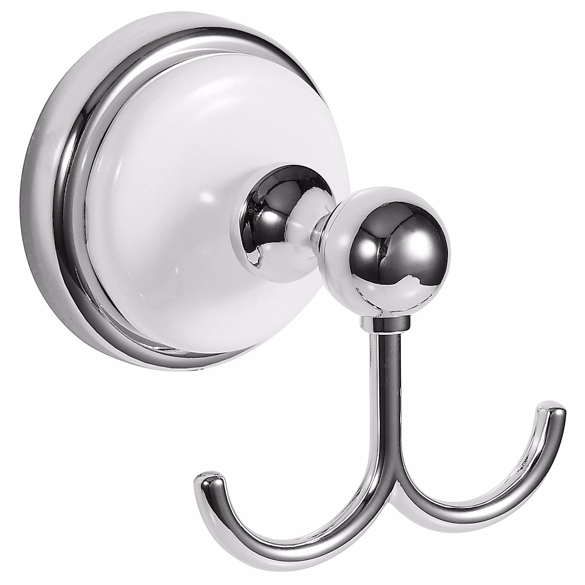 Design House 559260 Savannah Towel and Robe Hook, Polished Chrome and White
