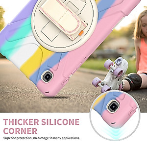 SIBEITU Case Compatible with Samsung Galaxy Tab A7 Lite 2021 with Screen Protector, 8.7 inch 3-Layer Durable Protective Case Cover W/Hand&Shoulder STRP for SM-T220/T225