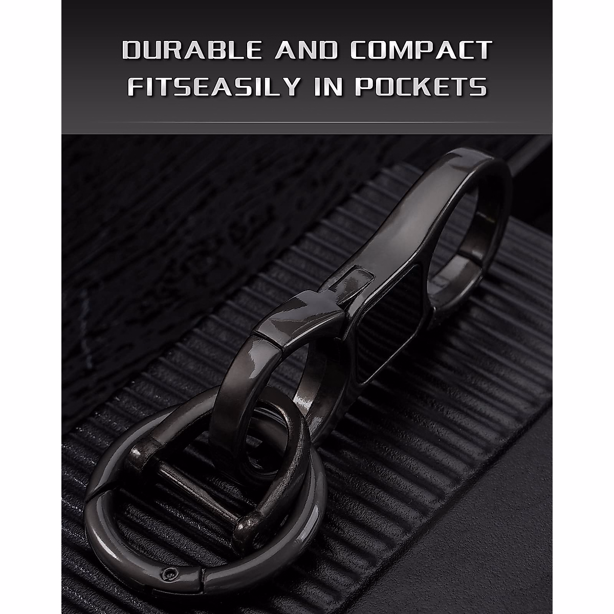 DAYGOS Car Keychain Clip with Quick Release Key Rings, Universal Key Fob Holder with 4 Detachable Keyrings, Heavy Duty Car Keychain Organizer for Men and Women