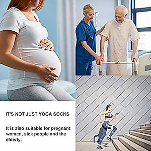 Chalier Fashion Non Slip Yoga Socks for Women 6 Pairs Ankle Low Cut Pilates Barre Socks with Grips, E-Black,Dark grey,Navy(6 Pairs)