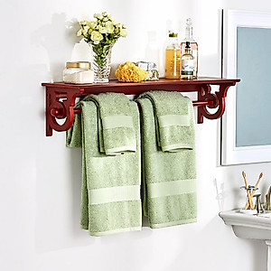 The Lakeside Collection Deluxe Quilt Rack with Shelf - Walnut