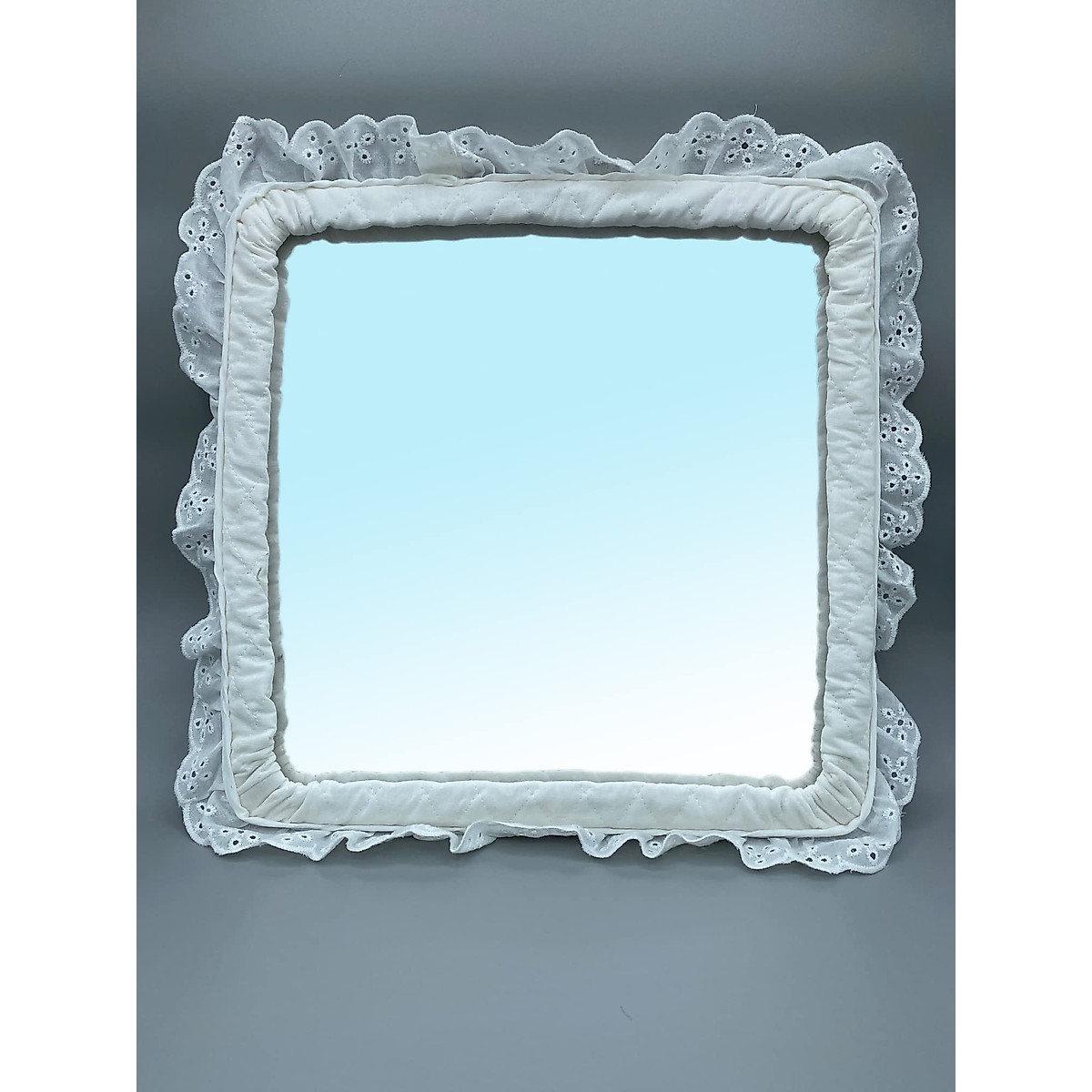 Cribby Baby Mirror for Crib and Bassinet for Infants and Newborns with Shatterproof, Unbreakable Acrylic and Full Quilted Cover, Interior Side Mounting, No Glass for Safe Early Learning Use