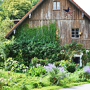 Grace Home Metal Patriotic OLD Glory American Flag 3D Barn Stars Decor Memorial Day 4th of July Indoor Outdoor Americana Wall Decorations 12 Inches­