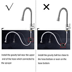 Proshopping 14.8oz/420g Kitchen Pull Down Faucet Hose Weight Ball, Basin Sink Pull Out Sprayer Gravity Heavy Ball, Faucet Weight Replacement Part Accessories -for Dia. 12MM &14MM Hose Universal, Black