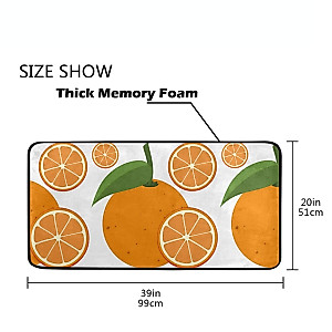 DOMIKING Floor Mats Kitchen Floor Rug - Oranges Fruits Non Slip Absorbent Kitchen Runner Rug Washable Anti-Fatigue Area Rug 20x20in for Kitchen Home Decoration Bathroom