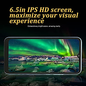 LANTRO JS Mobile Phone for Android 12, 6.5in 5G Network, 6GB RAM, 128GB ROM, Fingerprint & Face Unlock, Blue (EU Plug), Compatible with Smartphones