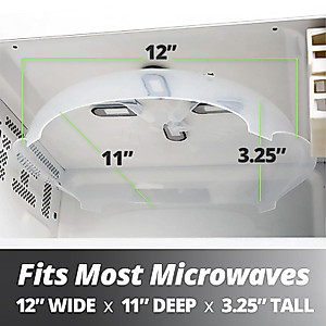 Hover Cover Magnetic Splatter Cover, 12-Inch Clear BPA-Free Food Lid, Vented Plate Guard with Steam Vents, Anti-Splash Microwave Lid, Dishwasher Safe, Space-Saving Magnetic Storage - Black 2 Pack