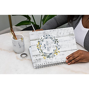 Southworth Academic Planner (July 2021-June 2022), 8.5" x 11", Rustic Floral Wreath, 28 lb./105 GSM Paper, Large Twin Wire (91015)