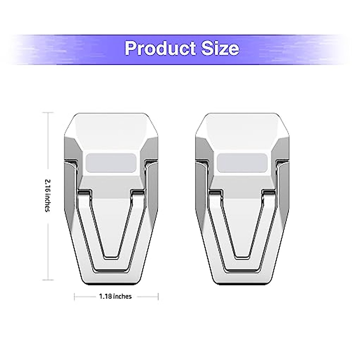 PONICOR Zinc Alloy Computer Keyboard Stand for Desk, Foldable Keyboard Riser with 2 Angle Adjustable, Self-Adhesive Invisible Laptop Stand for Desk, Mini Portable Keyboard Lift (2pcs Silver)