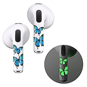 ROCKMAX Luminous AirPods Skins 3rd Generation, Cool AirPods 3 Sticker Glow in The Dark, Fancy AirPods Skin Wraps Customization with Easy Installation Tool (175YG)