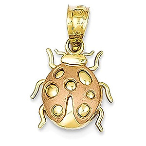 IceCarats 14K Two Tone Gold Ladybug Necklace Charm Pendant Only