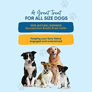 123 Treats Dog Rawhide Bones: Rawhide Bones Chews 3-4" Premium Rawhide Dog Bones, Free Range Grass Fed Cattle with No Hormones, Additives or Chemicals, Tasty Long Lasting Chews for Dogs, Pack of 15