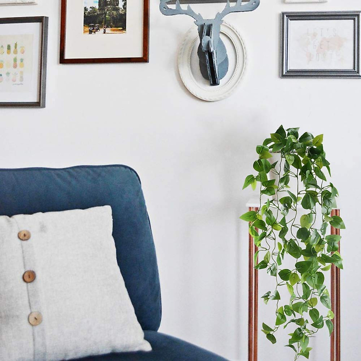 XHXSTORE 3.45 Ft Artificial Hanging Plants Fake Ivy Vine Plant Hanging Wall Plants Greenery for Home Shelf Bathroom Wedding Garland Indoor Outdoor Patio Decor (No Baskets)