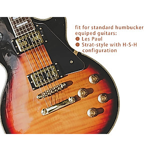 LAMSAM Humbucker Pickups Set, High Output Flush Polepiece Ceramic Magnet PUP Compatible Electric Guitar with Humbucker Pickup Configuration, Double Coil Bridge Neck Pick-up Replacements, Chrome