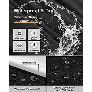 CREATMO US Men's Big and Tall Winter Hooded Coat Waterproof Warm Long Puffer Jacket Parka winter jackets Fleece Lined Black 6X