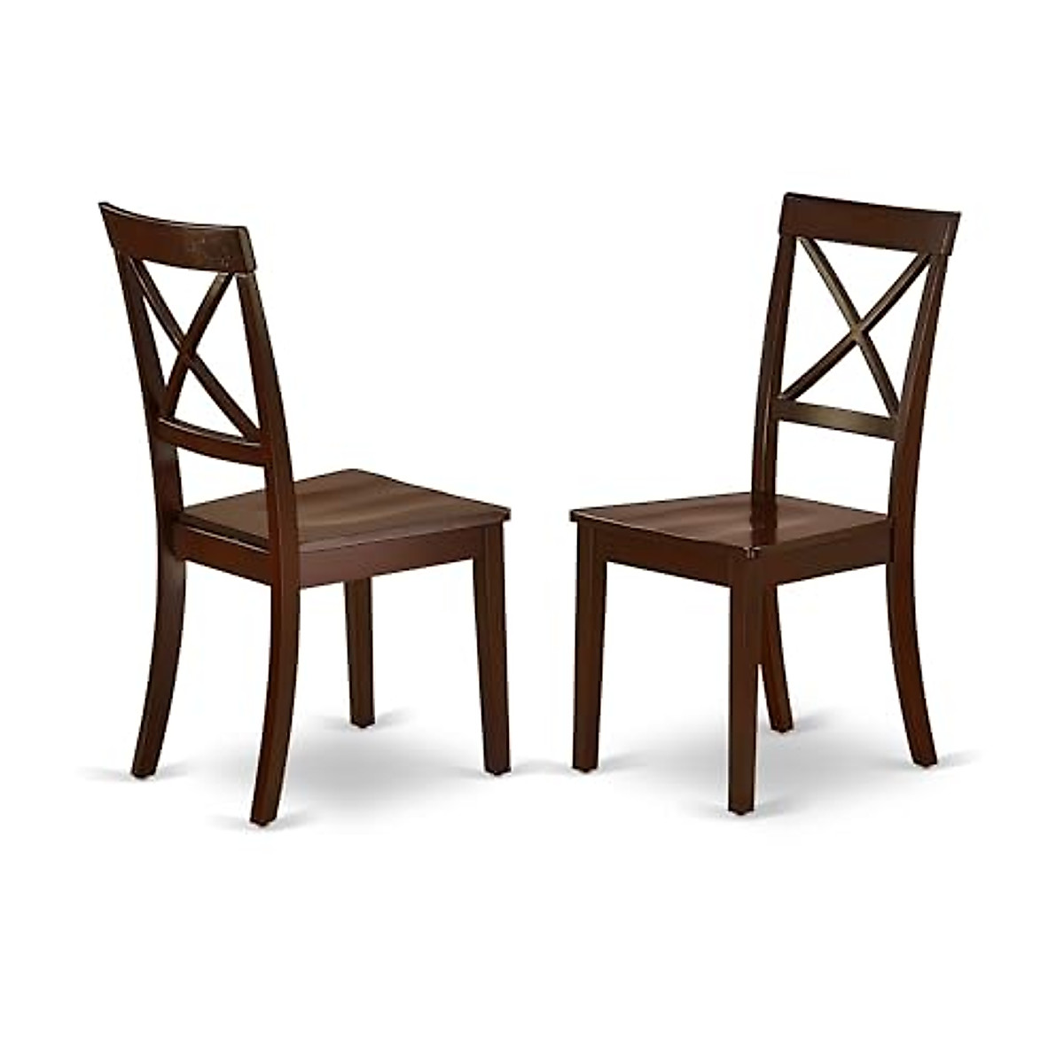 East West Furniture ANBO5-MAH-W 5 Piece Dinette Set for 4 Includes a Round Kitchen Table with Pedestal and 4 Dining Room Chairs, 36x36 Inch, Mahogany