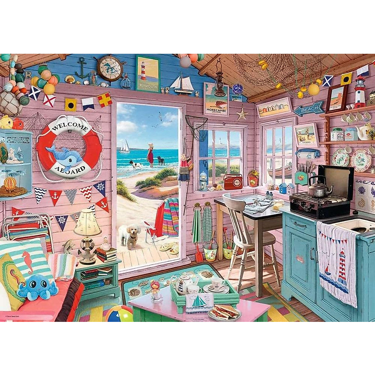 Ravensburger My Beach Hut, My Haven 1000 Piece Jigsaw Puzzle for Adults - Every Piece is Unique, Softclick Technology Means Pieces Fit Together Perfectly