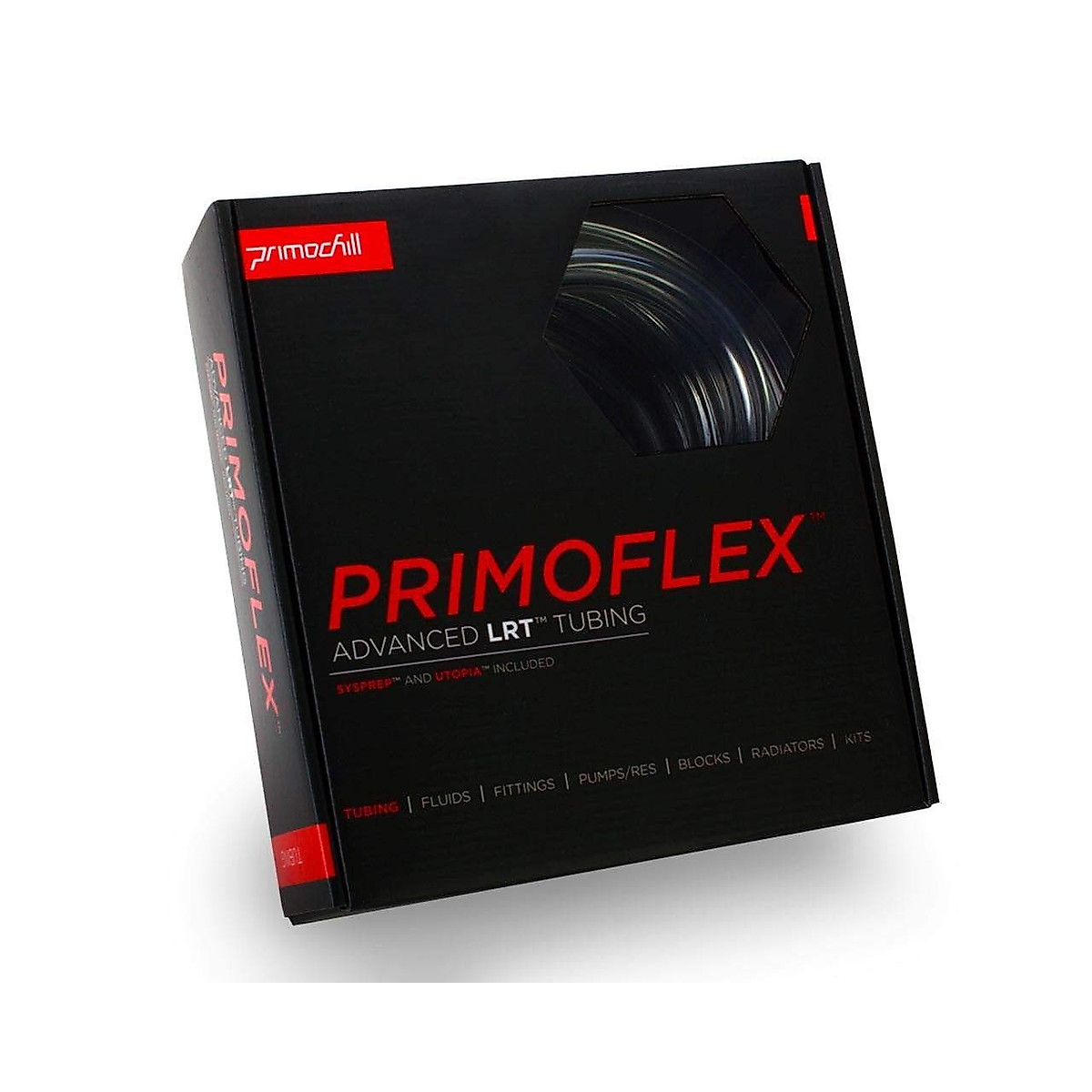 PrimoChill PrimoFlex LRT Custom Watercooling Flexible Tubing -3/8in.ID x 1/2in.OD, 10 feet Bundled with System Prep and Coolant, Made with Premium Materials, Proudly Made in the USA - Crystal Clear