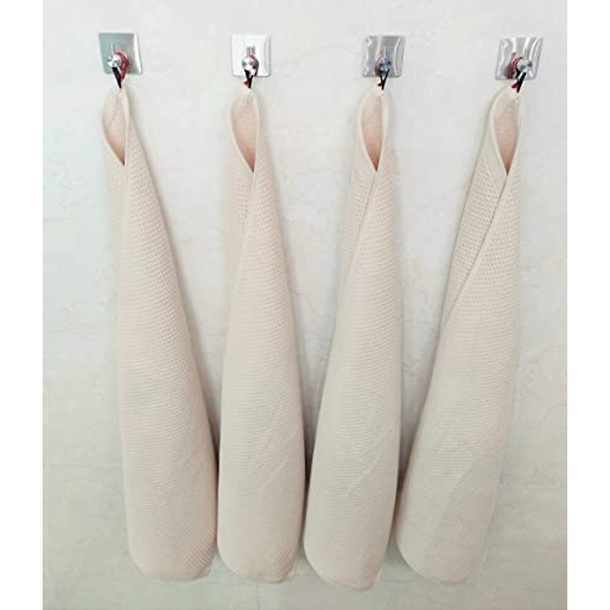 ANEWAY Kitchen Towels 100% Cotton Waffle Weave Dish Towel for Cleaning Drying Dishes Extra Absorbent and Soft, Dish Cloth,13 x 28 in(Beige-4 Pack)