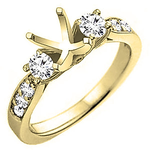 Dazzlingrock Collection Round White Diamond Semi Mount Engagement Ring for Women (0.45 ctw, Color I-J, Clarity I2-I3) in 10K Yellow Gold Size 5