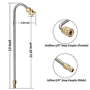 STYDDI Pressure Washer Gutter Cleaner Attachment, Pressure Power Washer Gutter Cleaning, 4000 PSI, 13 Inch, 1/4 Quick Connect