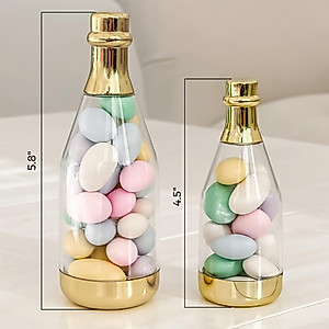 Kate Aspen Gold Metallic Mini Champagne Bottle Container (Set of 12) DIY Favor, Medium, Adult Party Favours