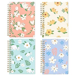EOOUT 4 Pack Mini Spiral Notebook, A6 Cute Pocket Notebooks, Aesthetic Notebook, Small Journal Ruled Memo Notepad for School for Women for Travel for Kids