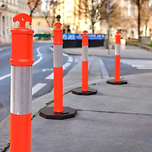 YITAHOME 45 inch Delineator Post with Base, 9 PACK Traffic Delineator Posts