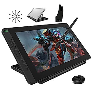 HUION KAMVAS 13 Drawing Tablet with Screen Full-Laminated Graphics Tablet with Battery-free Pen Tilt Support, Adjustable Stand, and 8 Shortcut Keys,13.3" Pen Display for Android, Mac, PC, Linux, Black