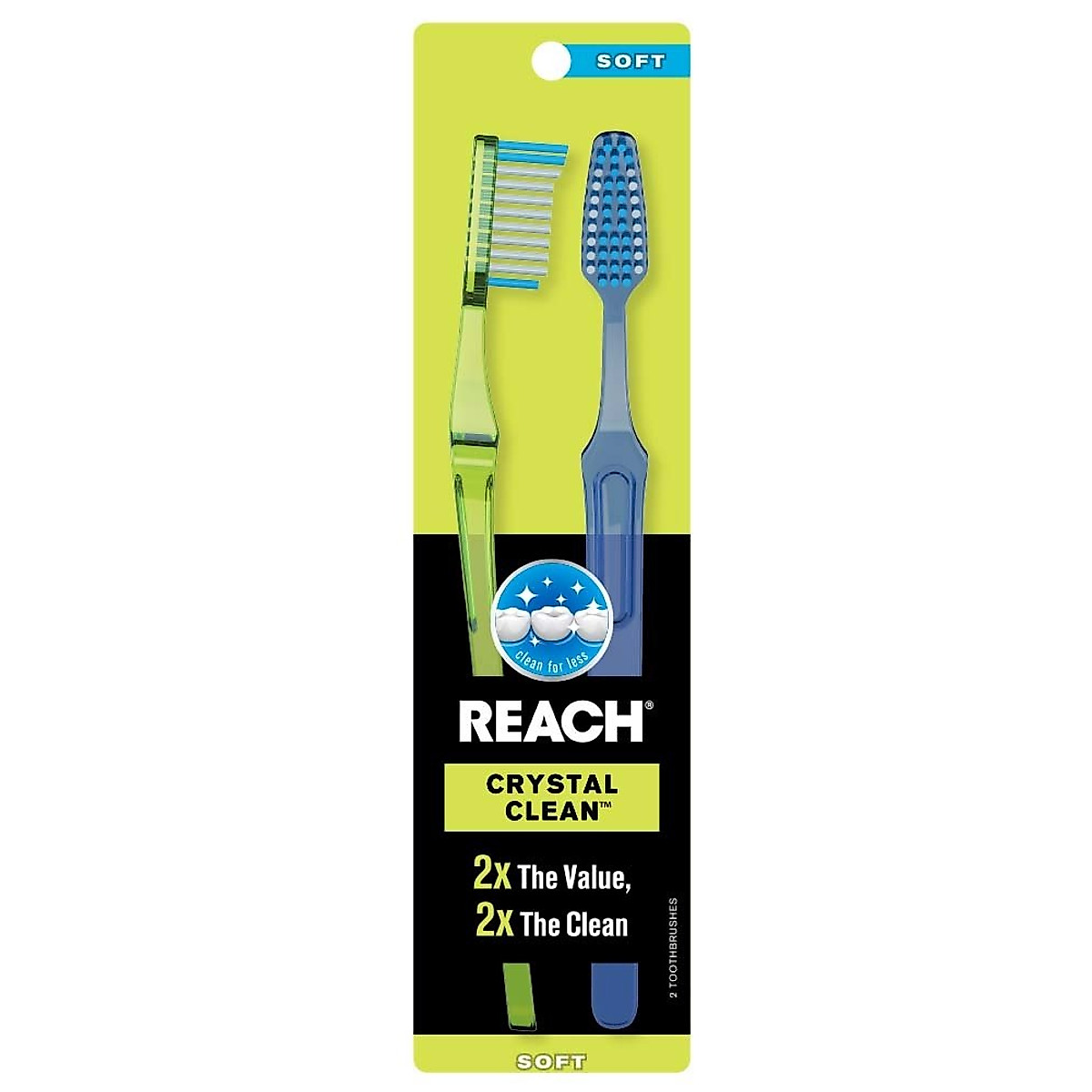 Reach Crystal Clean Soft Value Pack Adult Toothbrushes, 2 Count